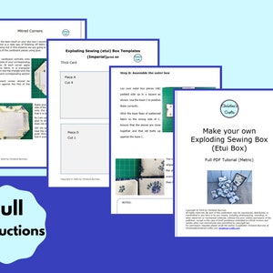 Etui / Exploding Sewing Box Tutorial and Pattern Pdf. Instant Download - Etsy UK