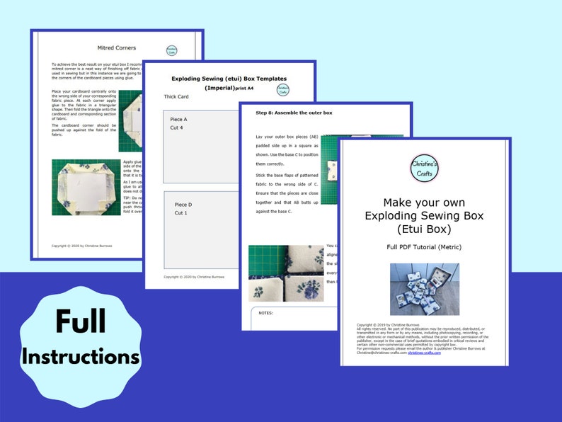 Etui / Exploding Sewing Box Tutorial and Pattern Pdf. Instant Download ...