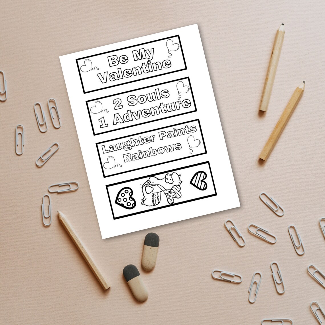 Printable Colouring Bookmarks for Valentine Day Kids Craft Activities ...