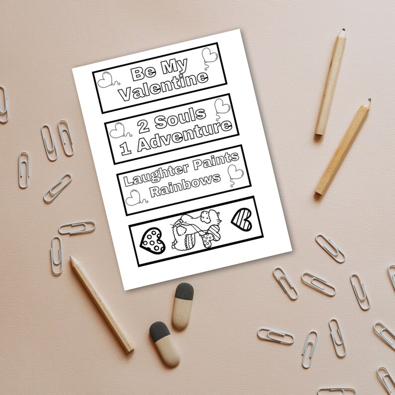 Printable Colouring Bookmarks for Valentine Day Kids Craft Activities ...