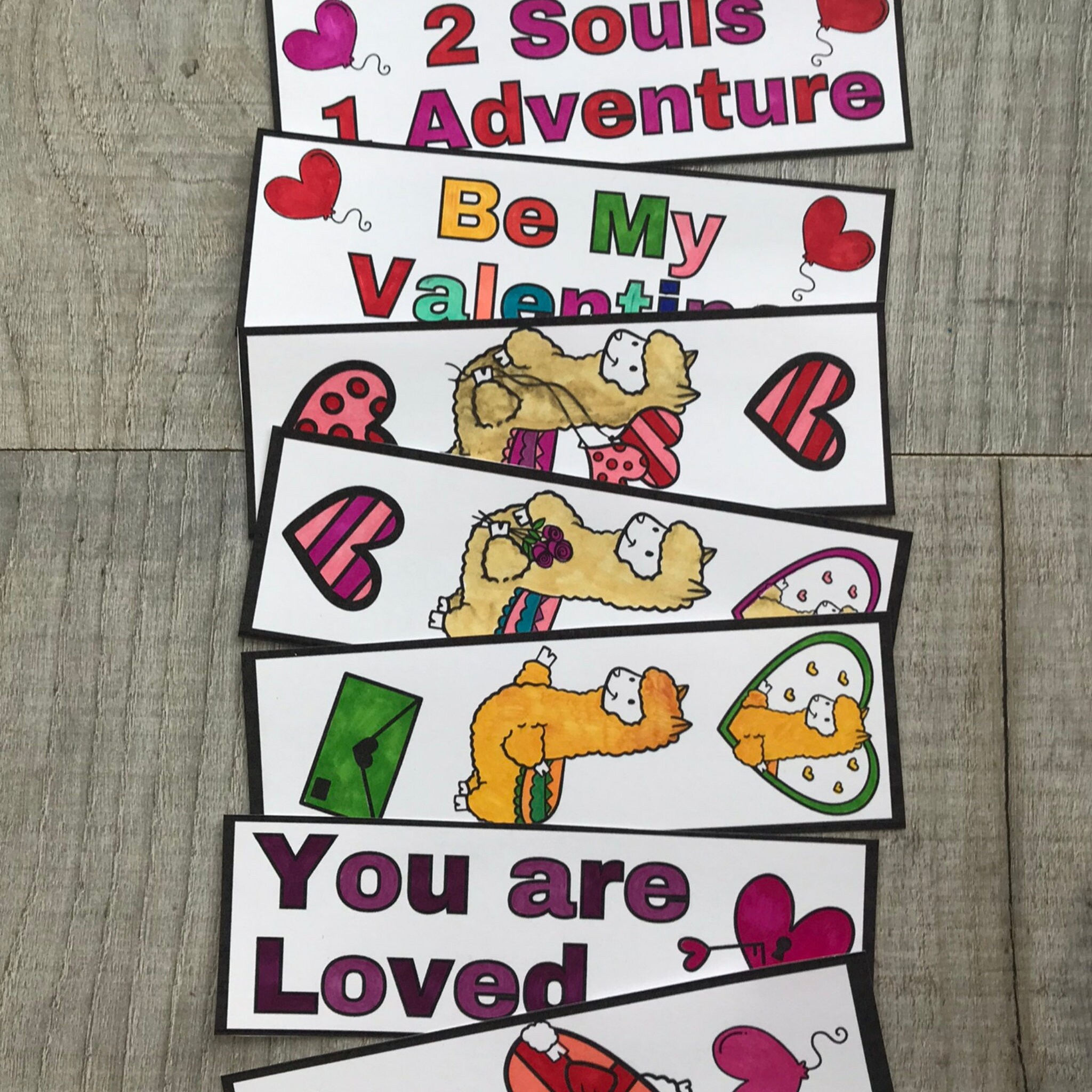 Printable Colouring Bookmarks for Valentine Day Kids Craft Activities ...