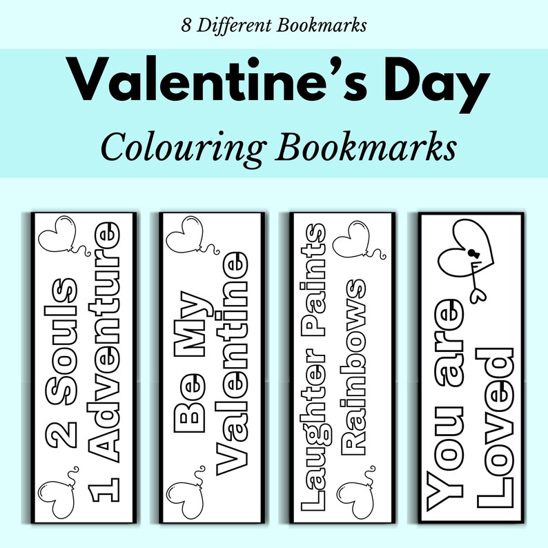 Printable Colouring Bookmarks for Valentine Day Kids Craft Activities ...