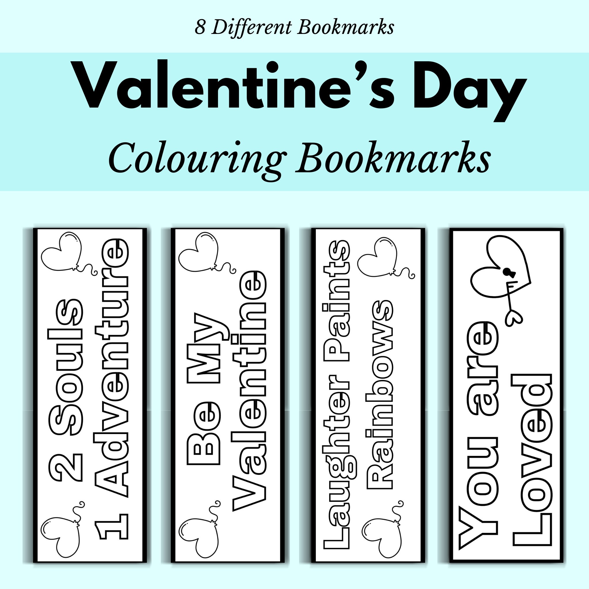 Printable Colouring Bookmarks for Valentine Day Kids Craft Activities ...