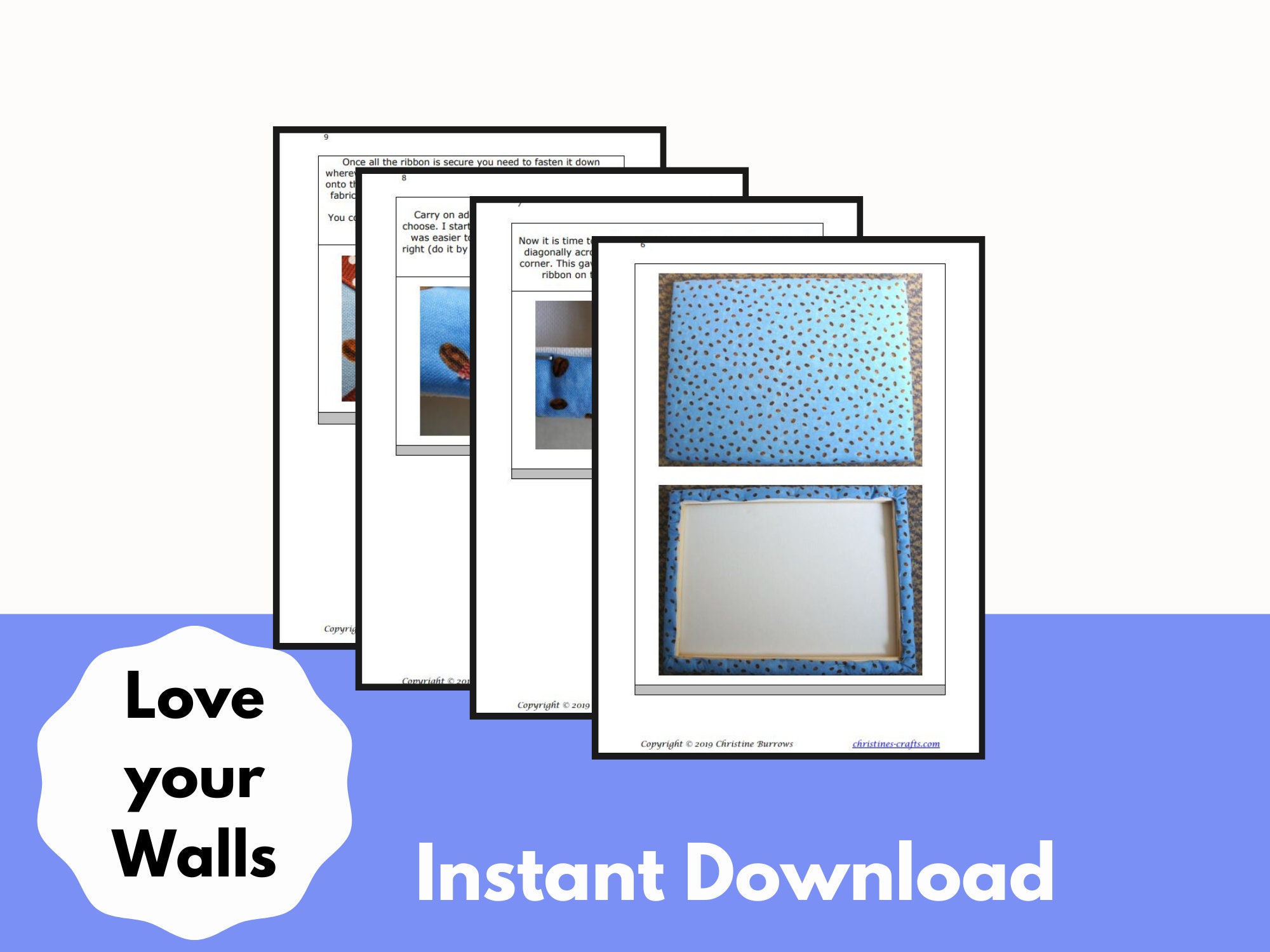 How to Make a Fabric Padded Pinboard / Noticeboard Tutorial - PDF ...