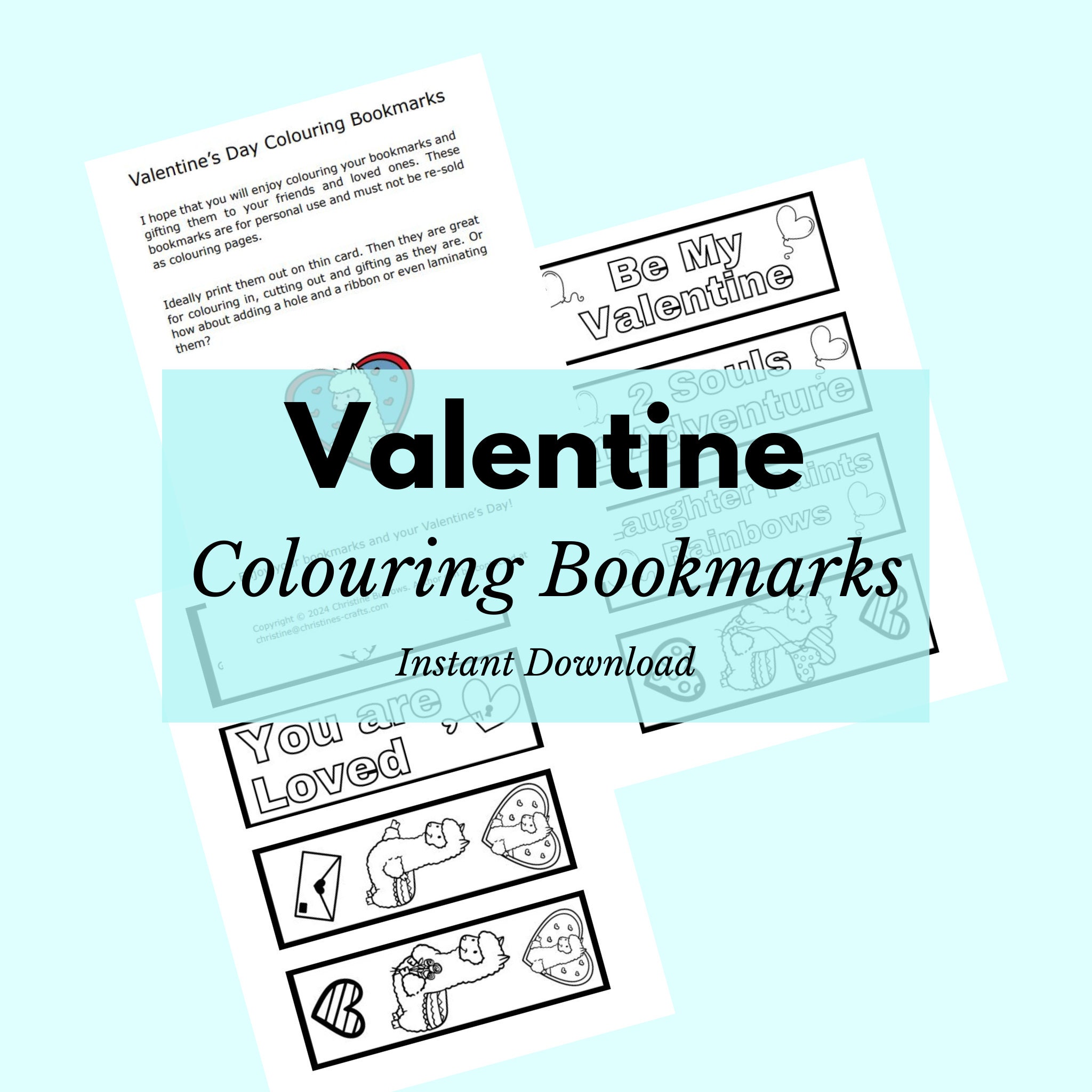 Printable Colouring Bookmarks for Valentine Day Kids Craft Activities ...