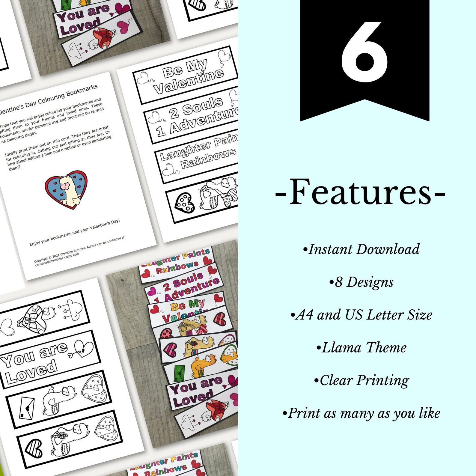 Printable Colouring Bookmarks for Valentine Day Kids Craft Activities ...