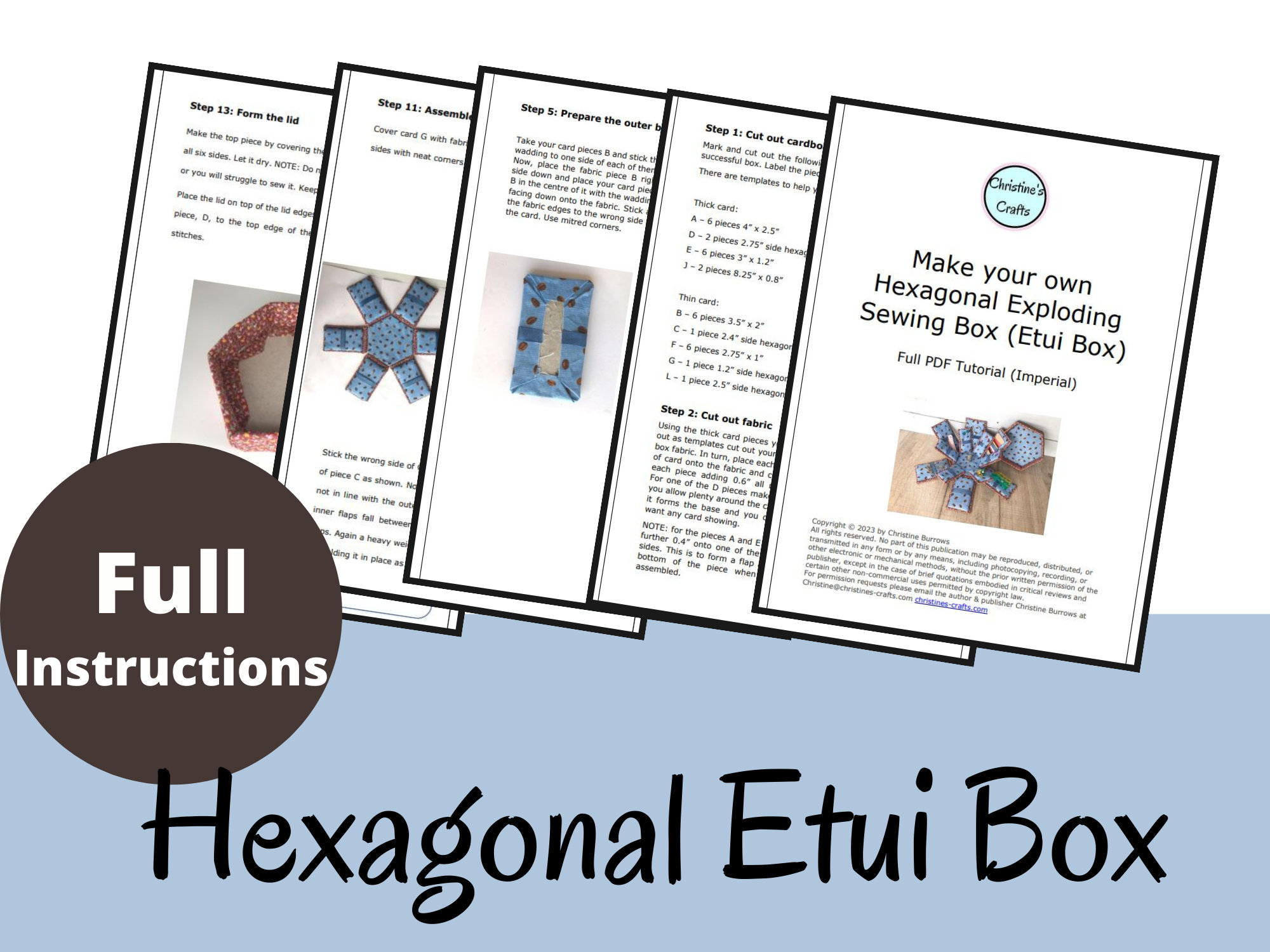Hexagonal Etui / Exploding Sewing Box Tutorial and Pattern - Instant ...