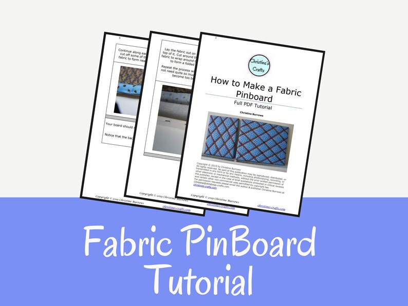 How to Make a Fabric Padded Pinboard / Noticeboard Tutorial - PDF ...