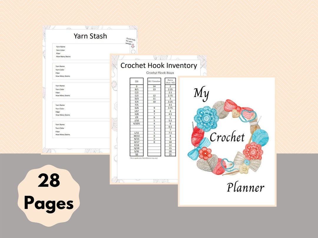 Crochet Projects Planner and Journal | Digital Downloadable PDF ...