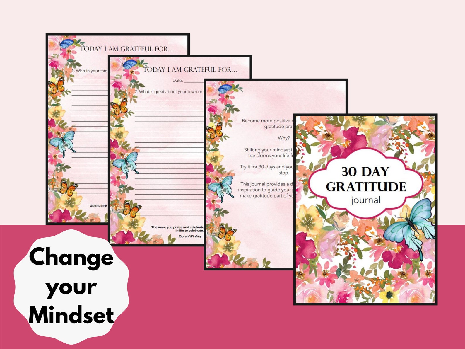 30 Day Gratitude Journal Printable Each Day With a New - Etsy UK