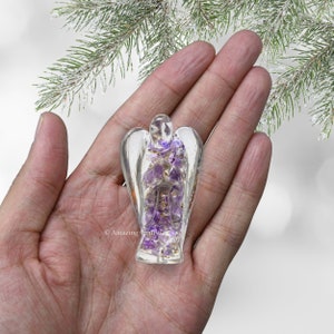 Amethyst Crystal Guardian Angel Statue, Handmade Orgone Figurine - Etsy