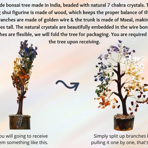 7 Chakra Crystal Bonsai Tree of Life, Natural Handmade Healing Crystal ...