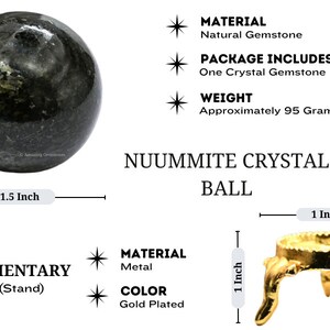 Nuummite Crystal Ball Sphere With Stand: Natural Healing Stone - Etsy