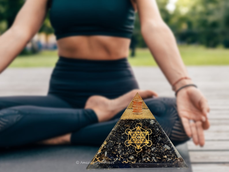 Black Tourmaline Large Orgonite Pyramid Crystal With Metatron - Etsy