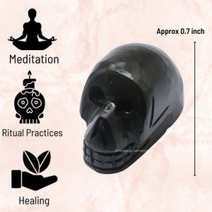 Shungite Healing Crystal Skull Head, Skull for Meditation, Balancing ...