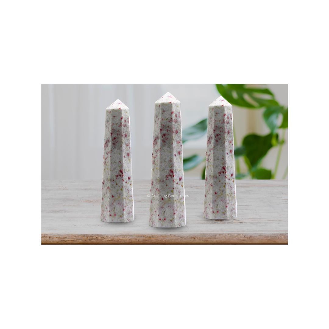 Cinnabarite Healing Crystal Point Tower, Natural Crystal Obelisk for ...