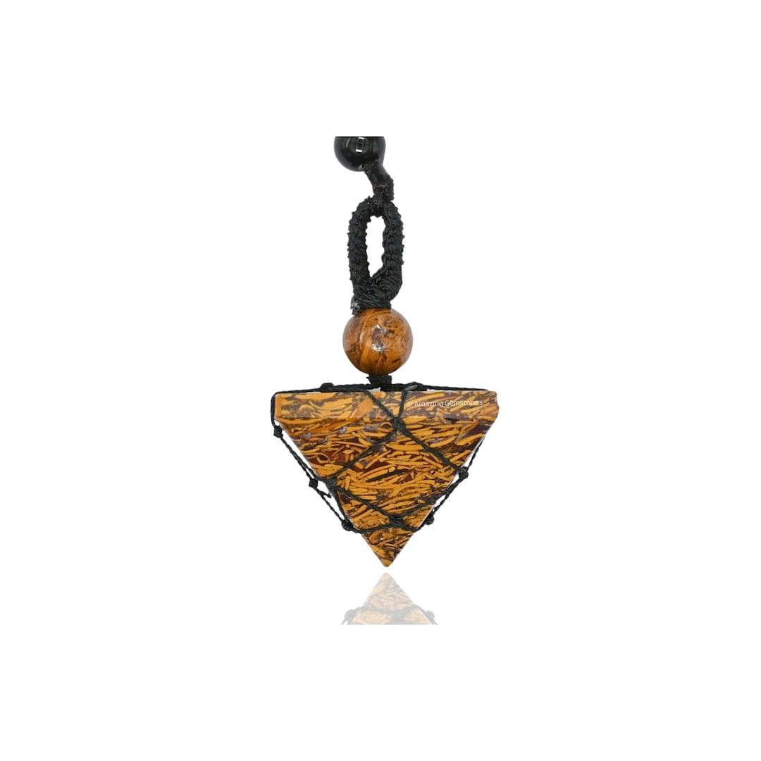 Mariyam Jasper Crystal Pyramid Pendant: Macrame Stone Necklace - Etsy