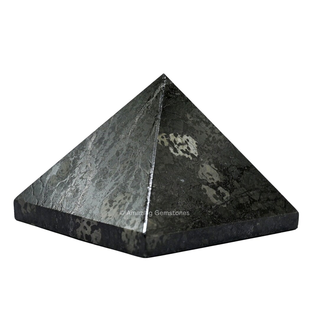 Nuummite Healing Crystal Stone Pyramid, Handmade Pyramid for Home ...