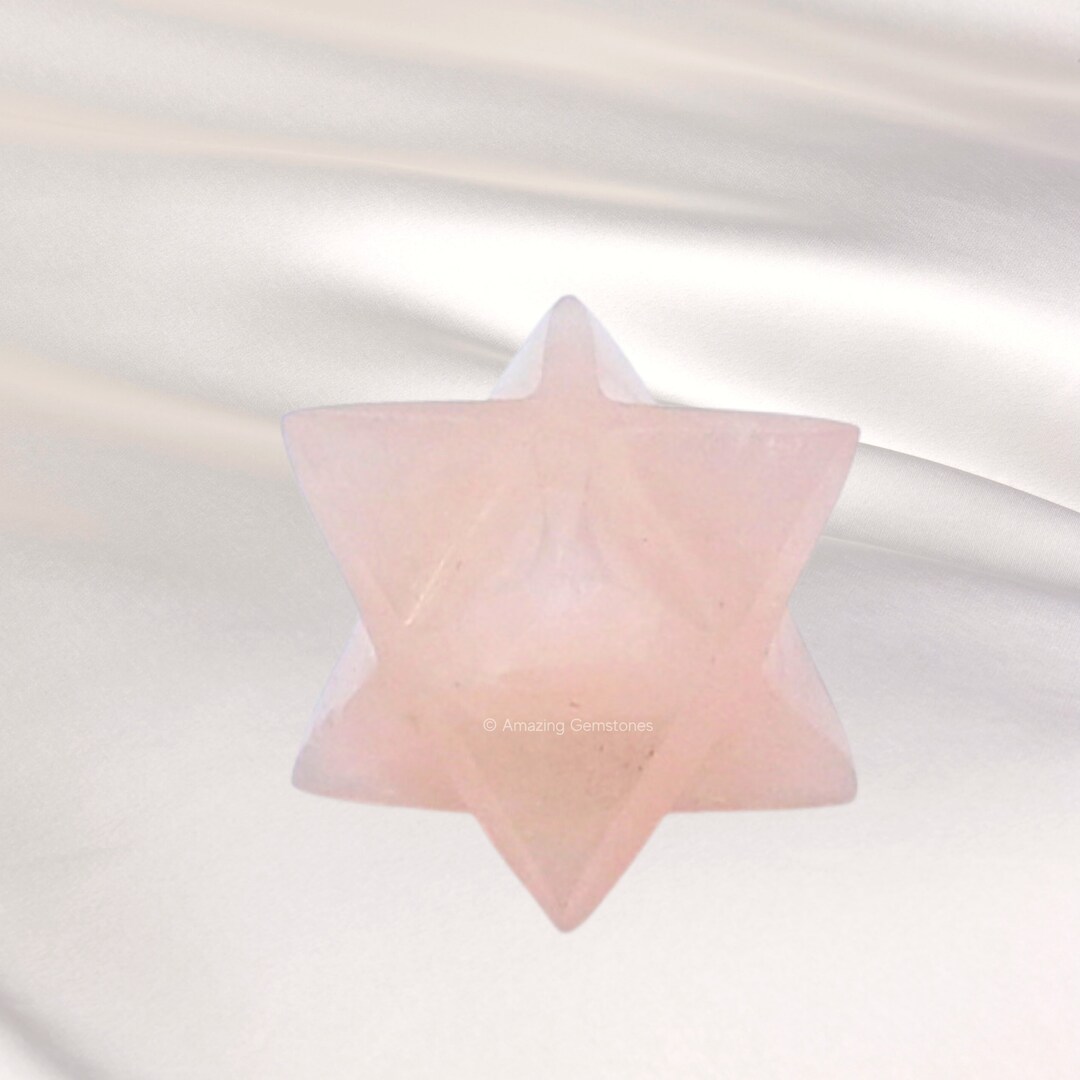 Rose Quartz Crystal 8 Point Merkaba Star, Hand Carved Star Merkaba for ...