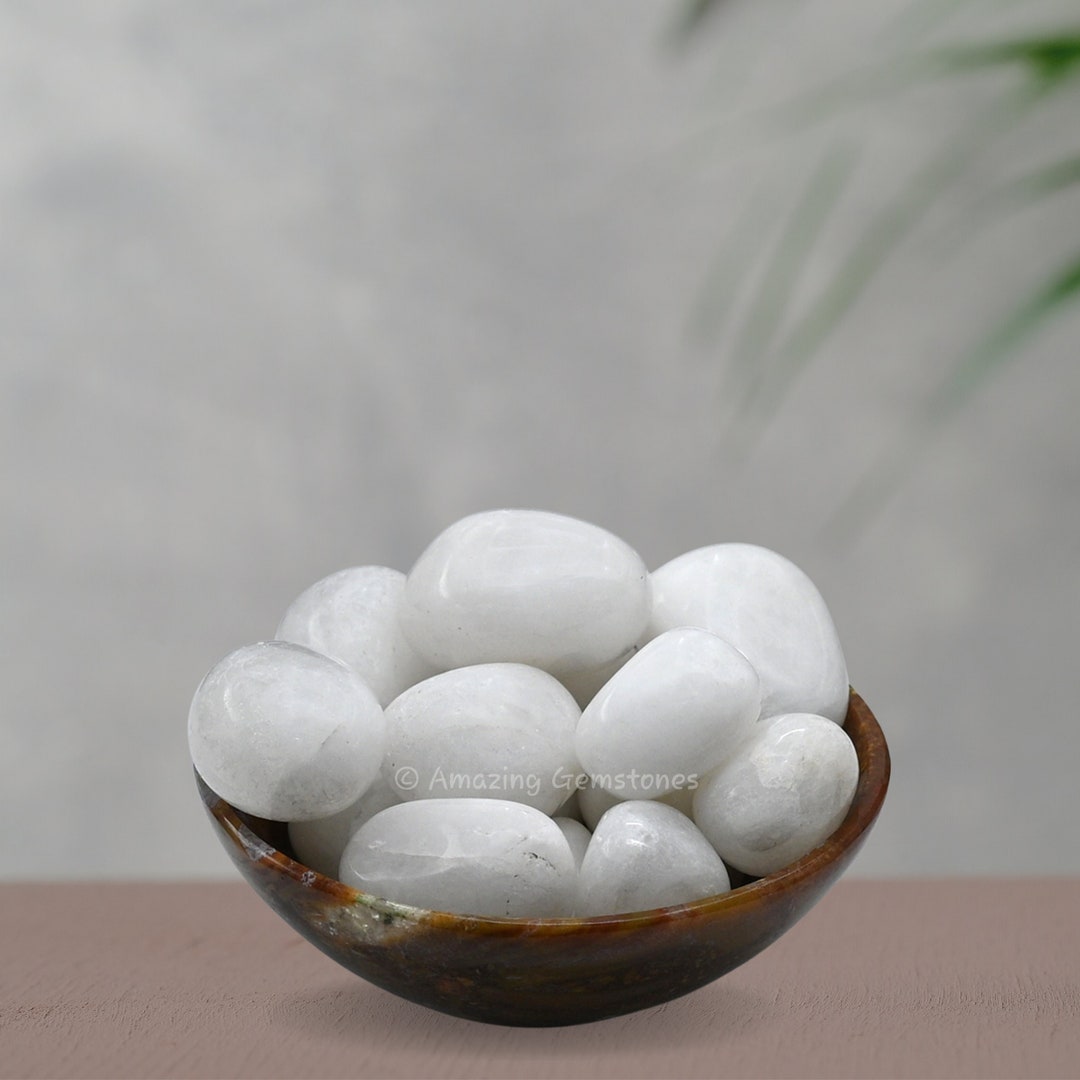 Snow Quartz Tumbled Polished Stones, Natural Gemstones, Protection ...