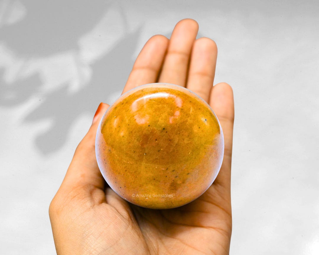 Yellow Jasper Crystal Decorative Balls, Natural Ball Sphere With Holder ...