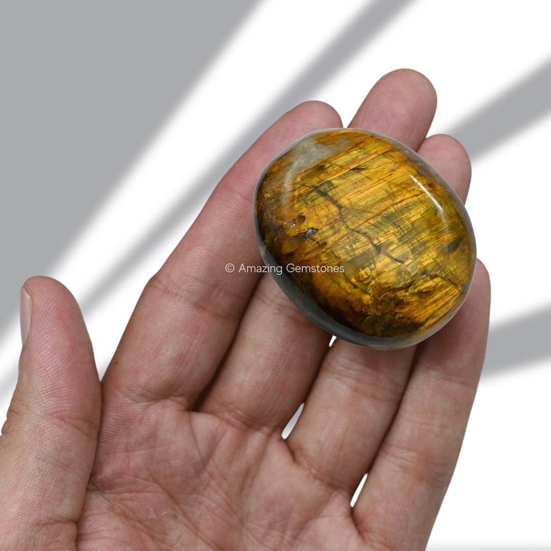 Nellite Healing Crystal Palm Stone, Polished Worry Stone for Reiki ...