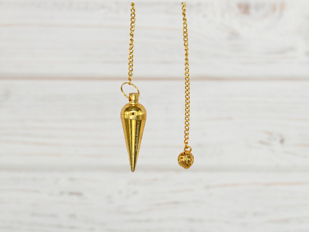 Golden Dowsing Pendulum, Dome Cone Long Point, Energy Healing - Etsy