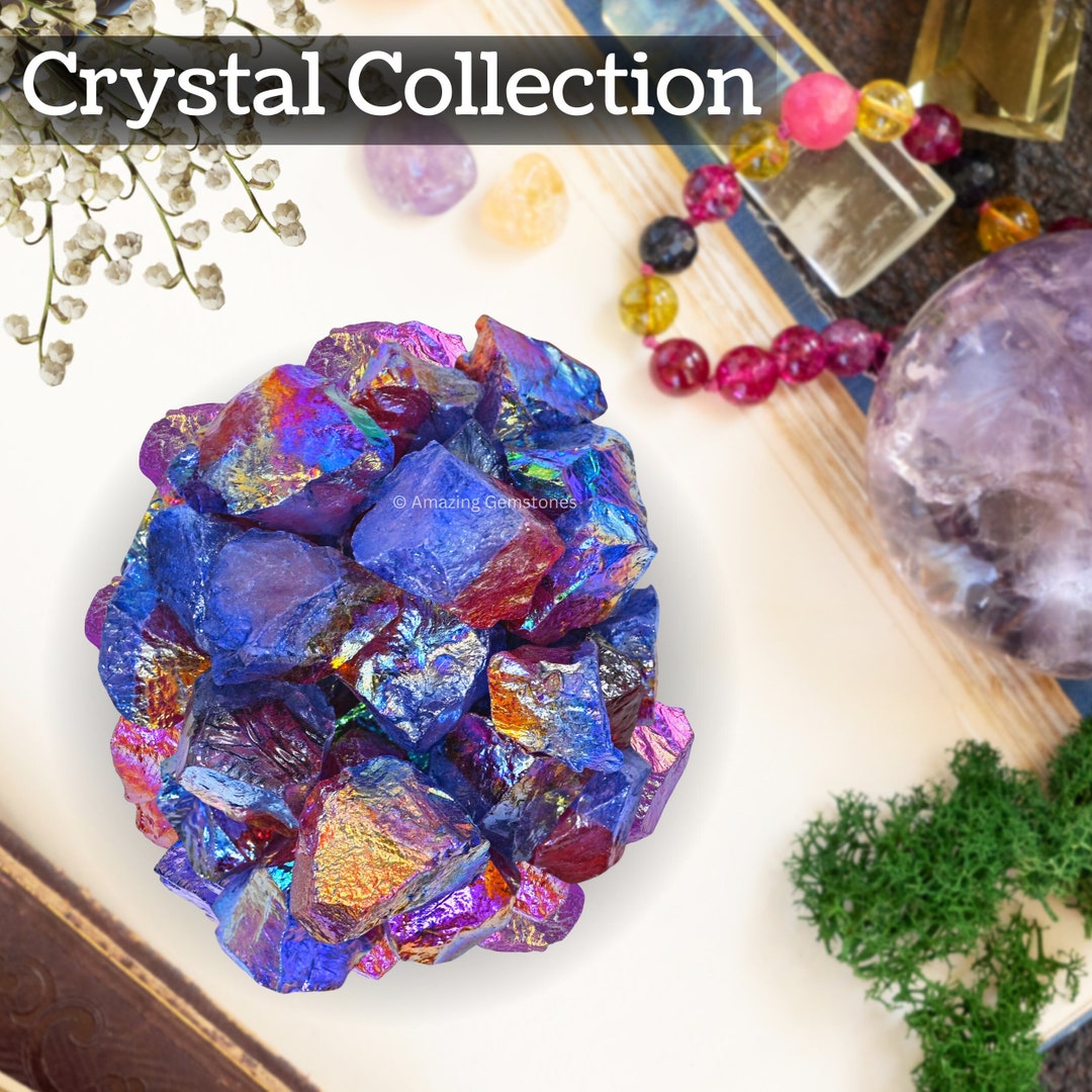 Ruby Tanzine Aura Quartz Rough, Natural Rocks for Tumbling and DIY, Raw ...