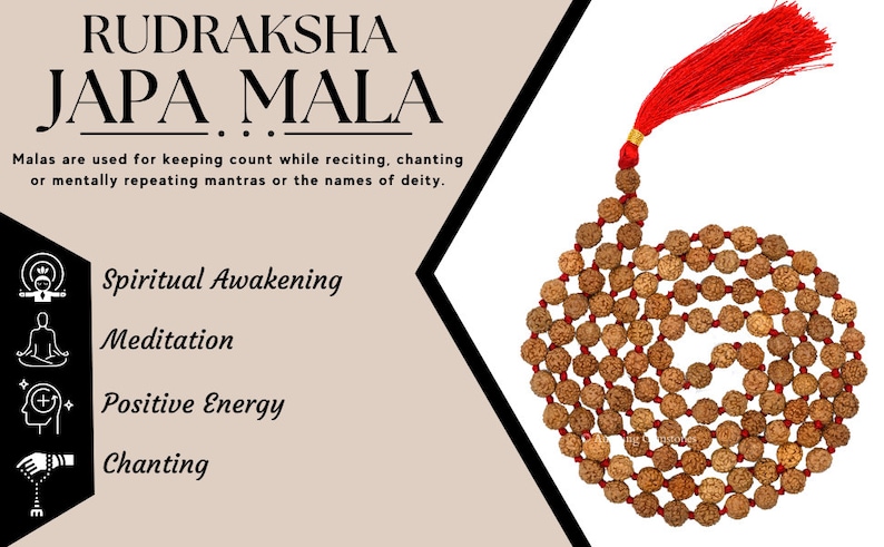 Handmade Rudraksha Mala Prayer Beads Necklace, 108 Japa Mala - Etsy