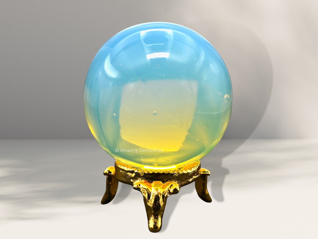 Opalite Crystal Ball Sphere Stand, Gemstone Sphere With Holder Stand ...