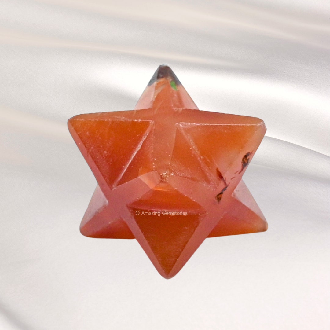 Carnelian Crystal Merkaba Star, Reiki Healing Stone (15-20mm) - Etsy