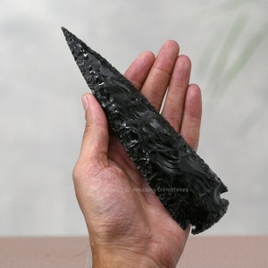 Black Obsidian Craft Supplies Jewelry Making Natural Arrow Head Crystal ...