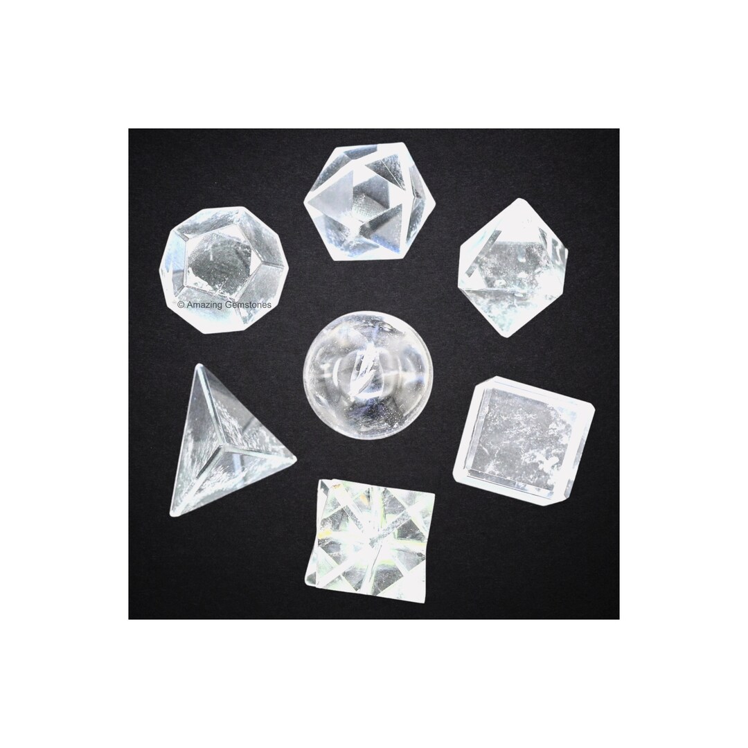 Clear Quartz Platonic Solid Set, Sacred Geometry Stone, Meditation ...