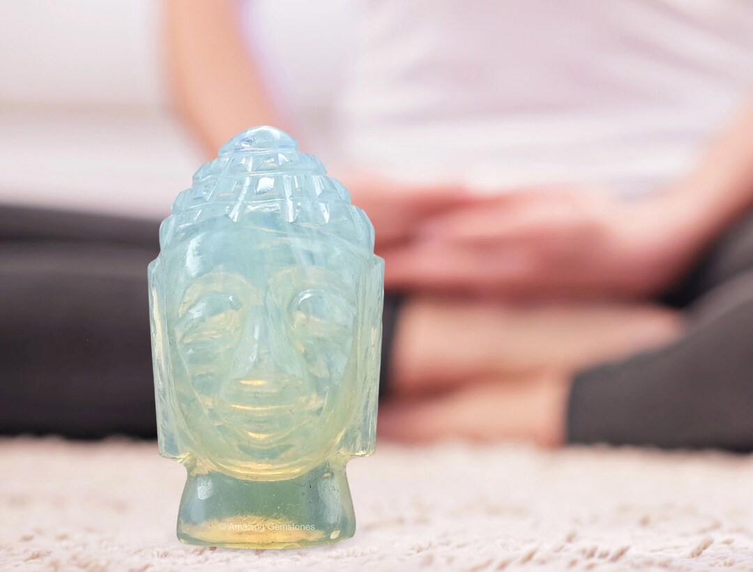 Opalite Healing Crystal Buddha Statue, 1 Inches Buddah Head for ...