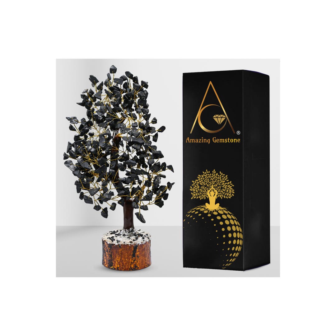 Shungite Healing Crystal Bonsai Tree of Life, Natural Handmade Crystal ...