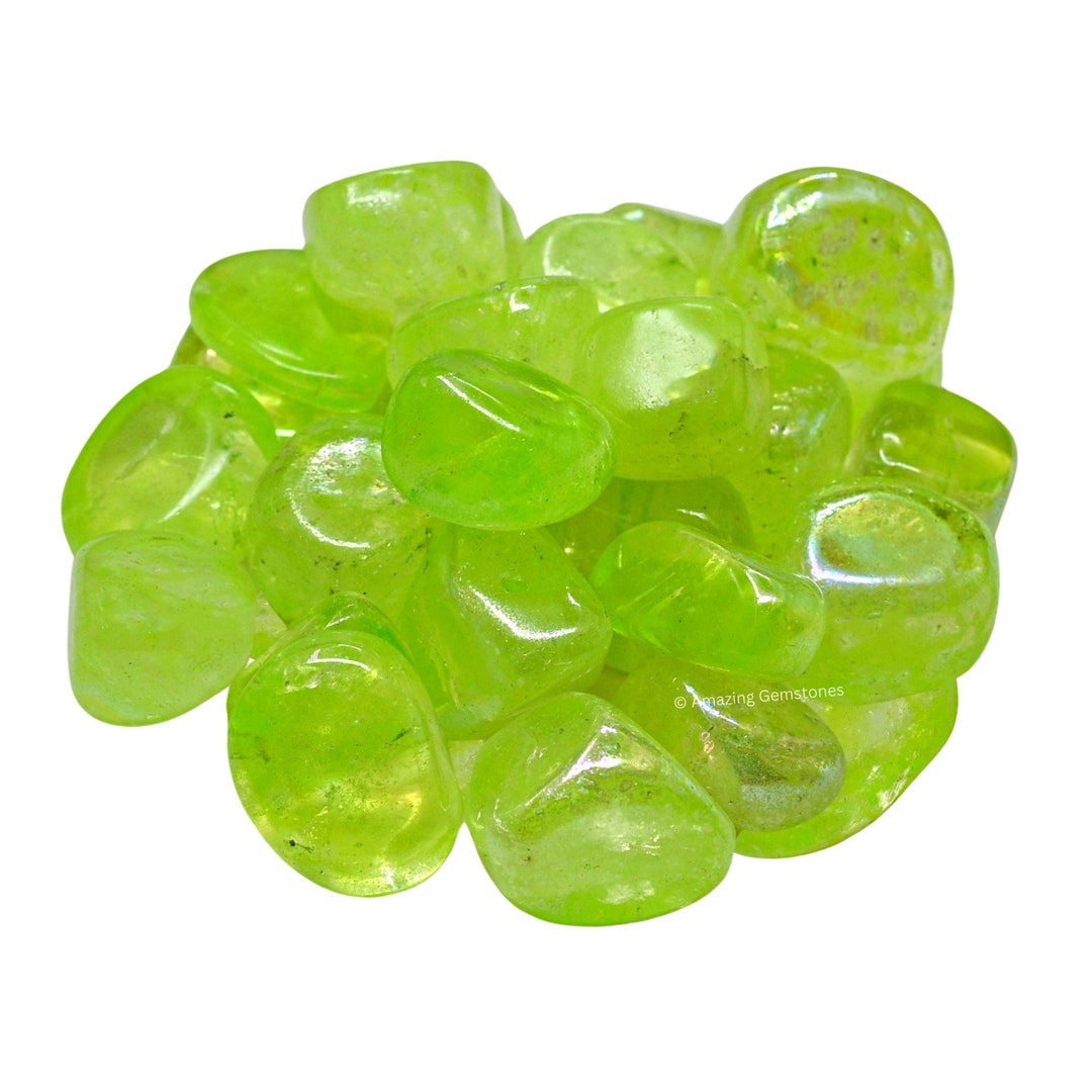 Apple Aura Quartz Tumbled Crystals: Polished Healing Stones (free ...