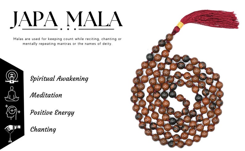 Mahogany Obsidian Mala Beads, 108 Prayer Japa Necklace - Etsy