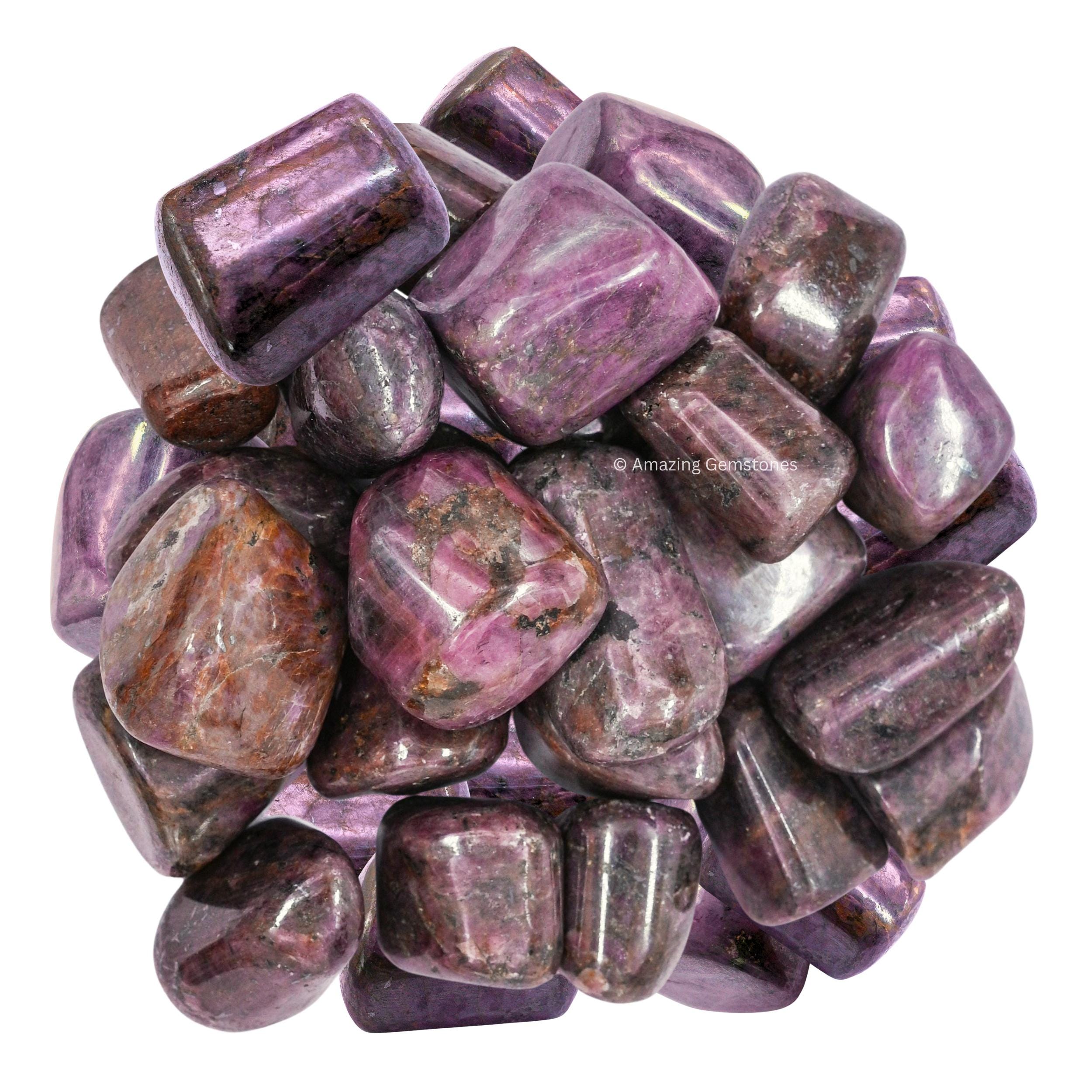 Handmade Ruby Tumbled Stones: Polished Protection Crystals (velvet ...