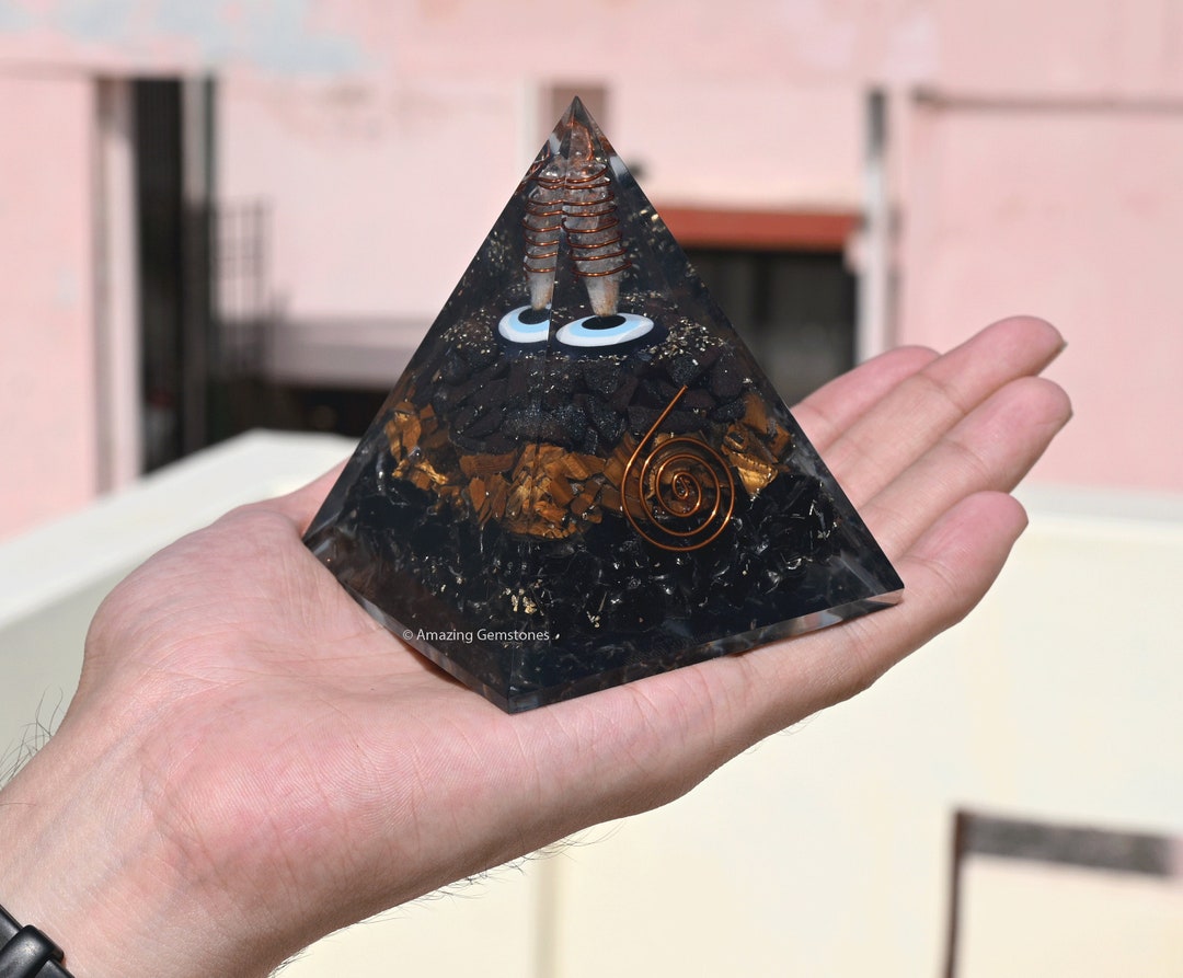 Evil Eye Large Orgonite Pyramid Crystal for Ultimate Protection ...