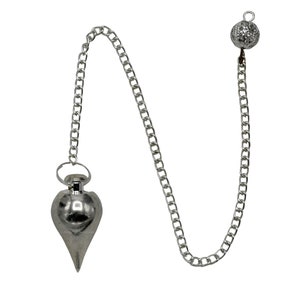 Silver Metal Pendulum Divination Tools for Energy Healing, Small Classic Cone Silver Dowsing ...