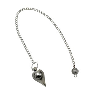 Silver Metal Pendulum Divination Tools for Energy Healing, Small Classic Cone Silver Dowsing ...