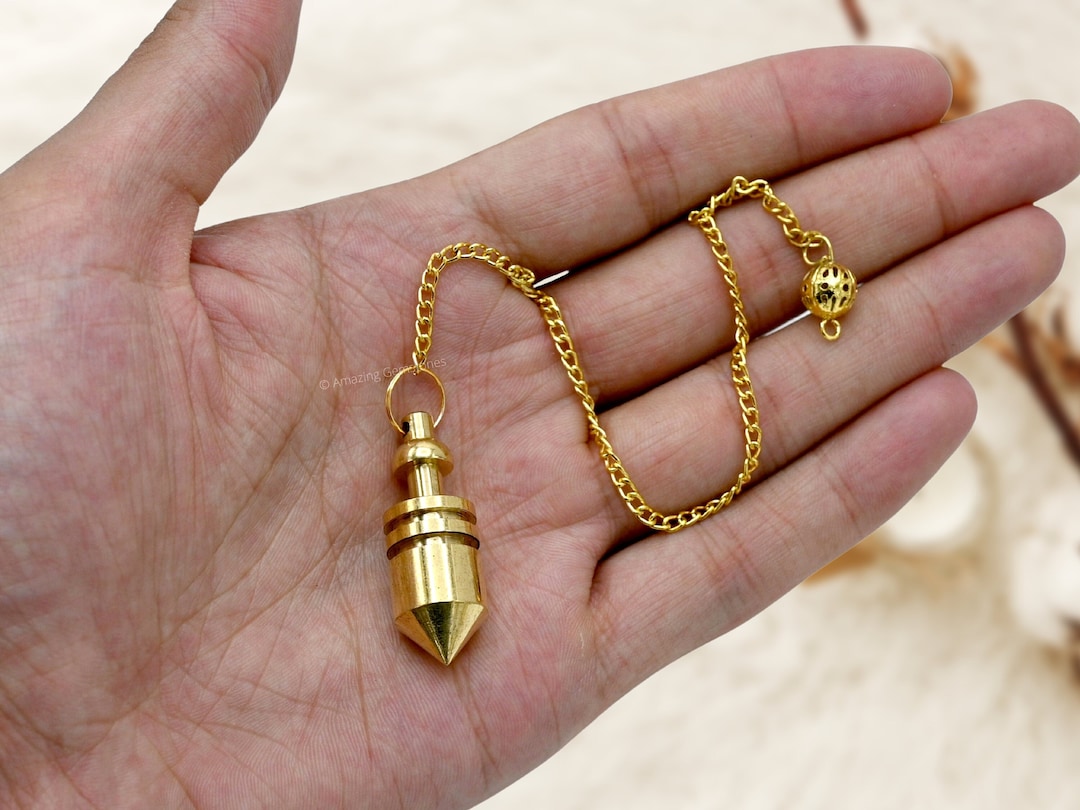 Brass Metal Pendulum Divination Tools for Energy Healing, Bullet With 2 ...
