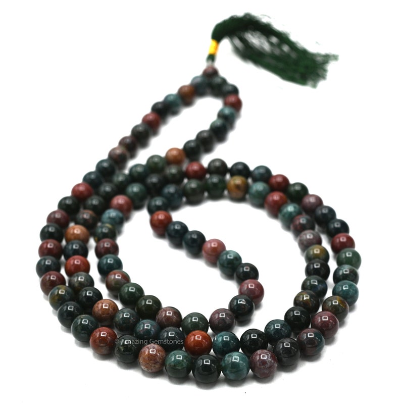 Bloodstone Mala Prayer Beads Necklace, 108 Japa Mala - Etsy