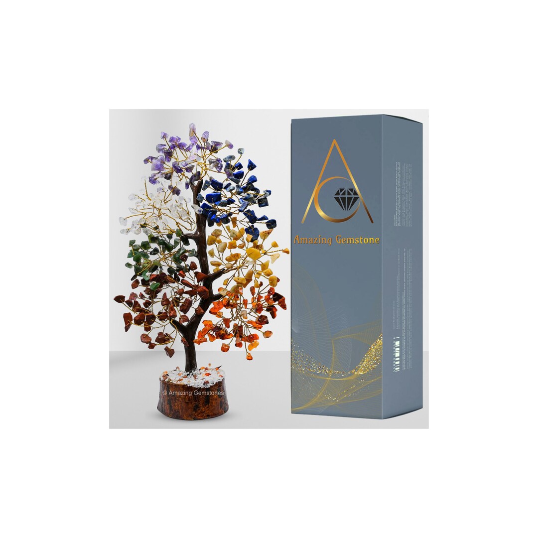 7 Chakra Crystal Bonsai Tree of Life, Natural Handmade Healing Crystal ...