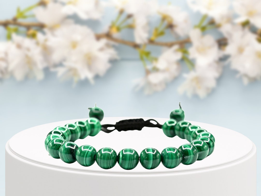 Malachite Healing Crystal Bracelet for Women Men Kids, Protection ...