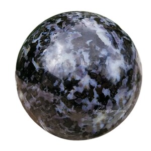 Indigo Gabbro Crystal Ball Sphere, 35mm Gemstone Sphere With Stand ...