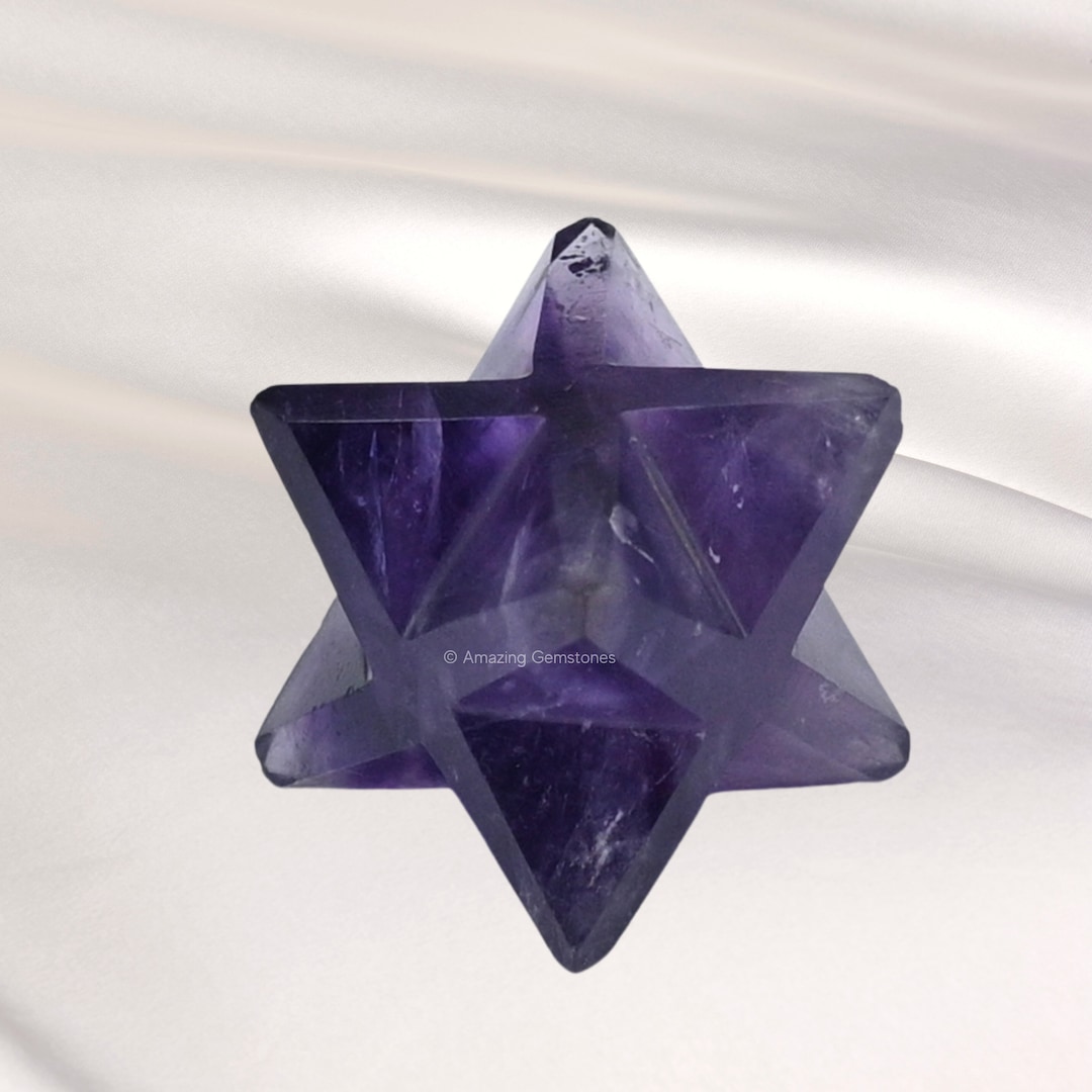Amethyst Crystal 8 Point Merkaba Star Hand Carved Star - Etsy