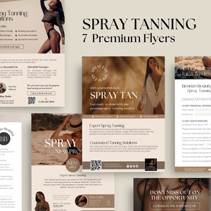 Spray Tanning Flyer Bundle | Spray Tanning Salon Templates | Spray Tan ...