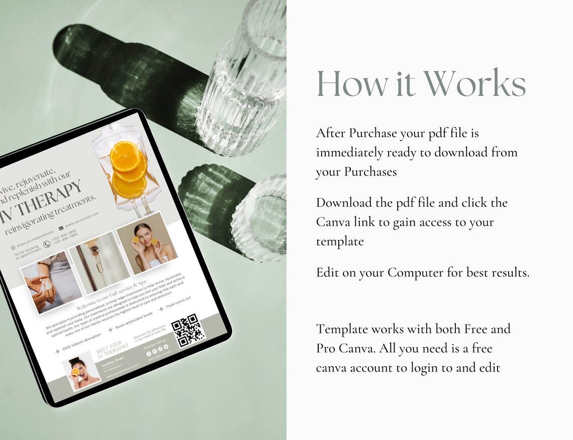 IV Drip Therapy Flyer | IV Marketing | IV Hydration Templates Canva ...