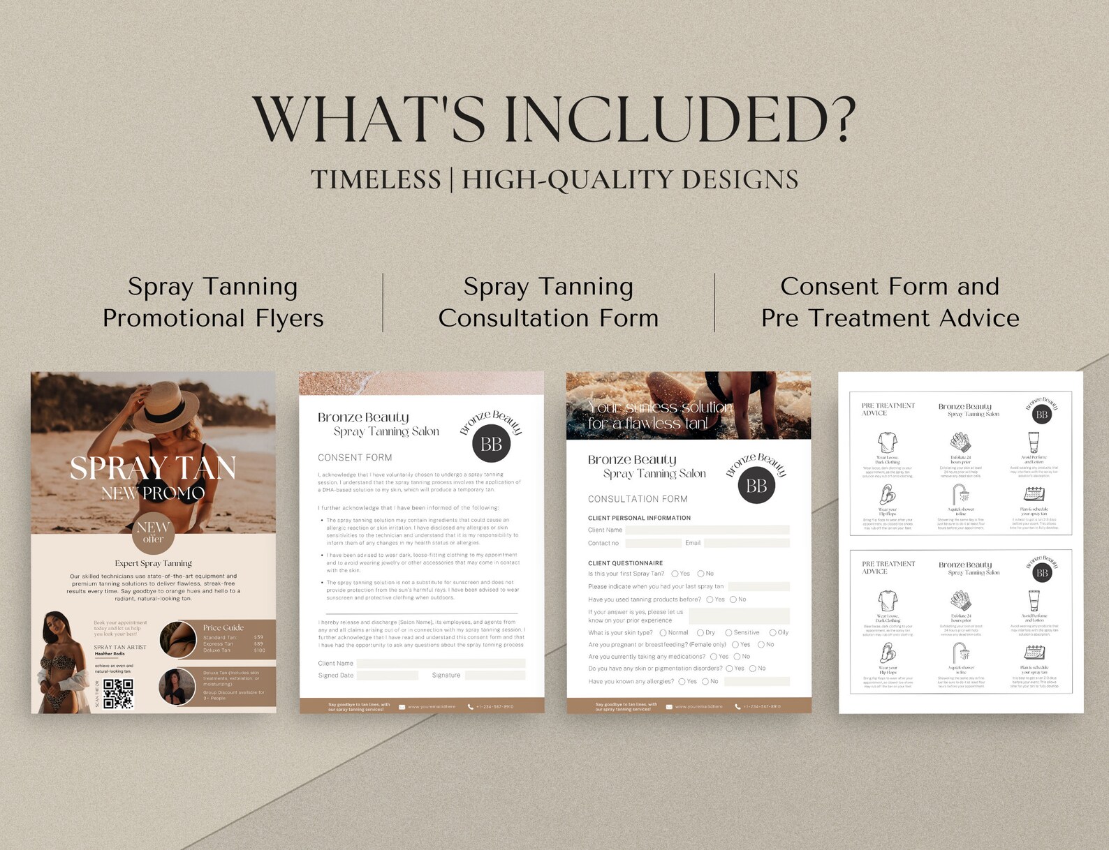 Spray Tanning Flyer Bundle | Spray Tanning Salon Templates | Spray Tan ...